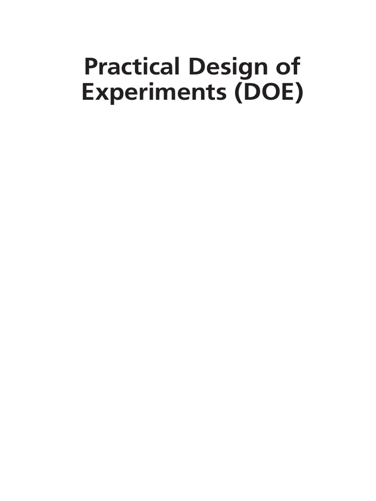 Practical Design of Experiments (DOE) | PDF | Experiment | Causality