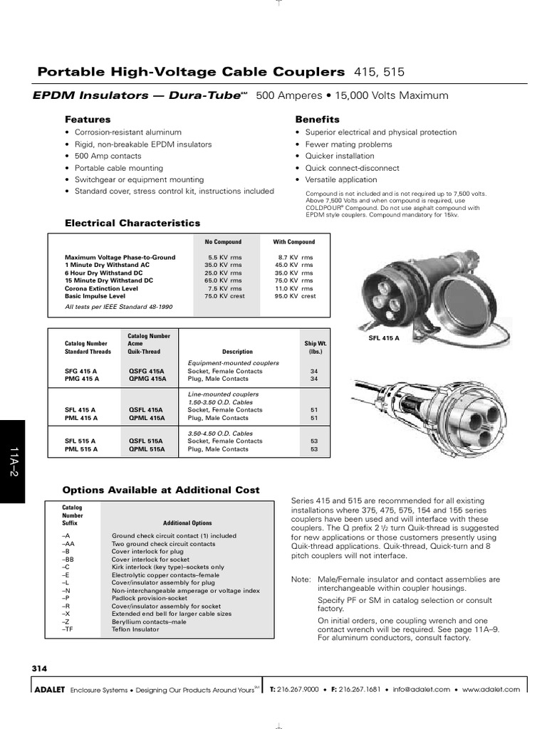 Conectores Adalet Cod A-1 (15 Kv-500 A) | PDF | Electrical Connector ...