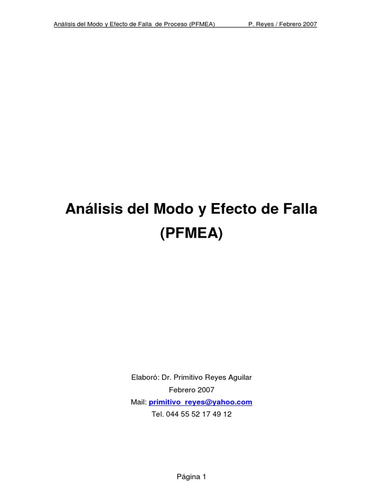 PFMEA | PDF | Probabilidad | Diseño