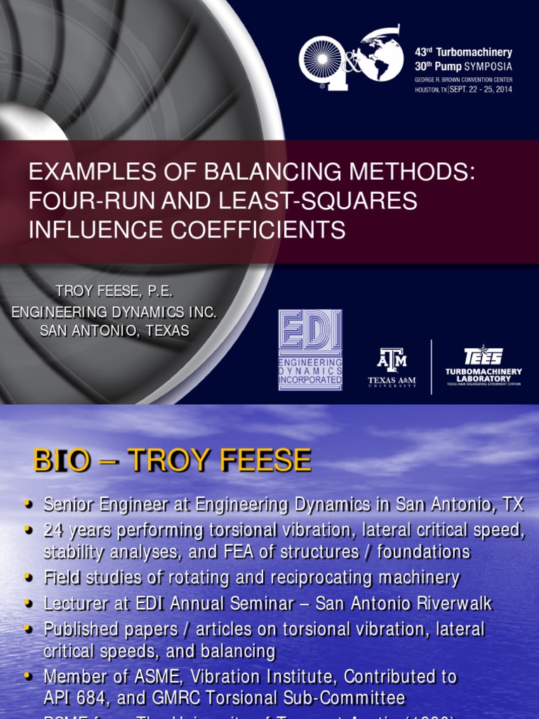 Examples of Balancing Method - Four-Run and Least-Squares Influence ...