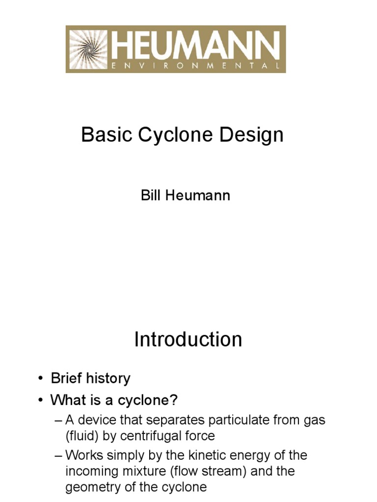 Basic Cyclone Design | PDF | Physical Sciences | Continuum Mechanics