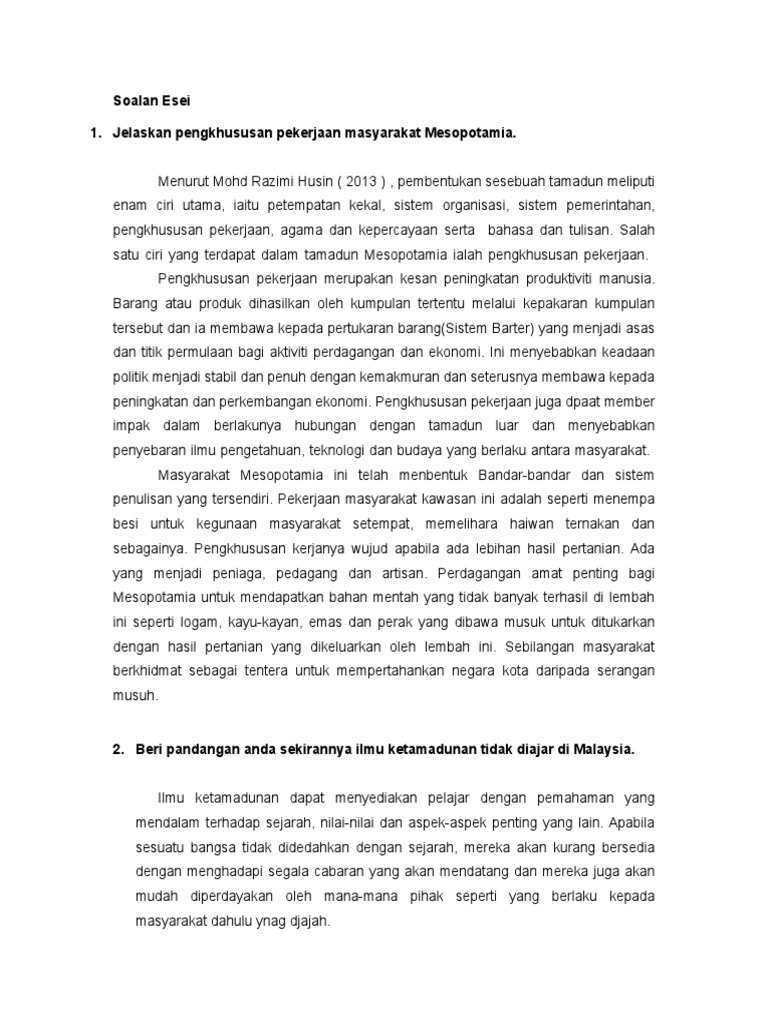 Soalan Esei Titas Isl Week 1 | PDF