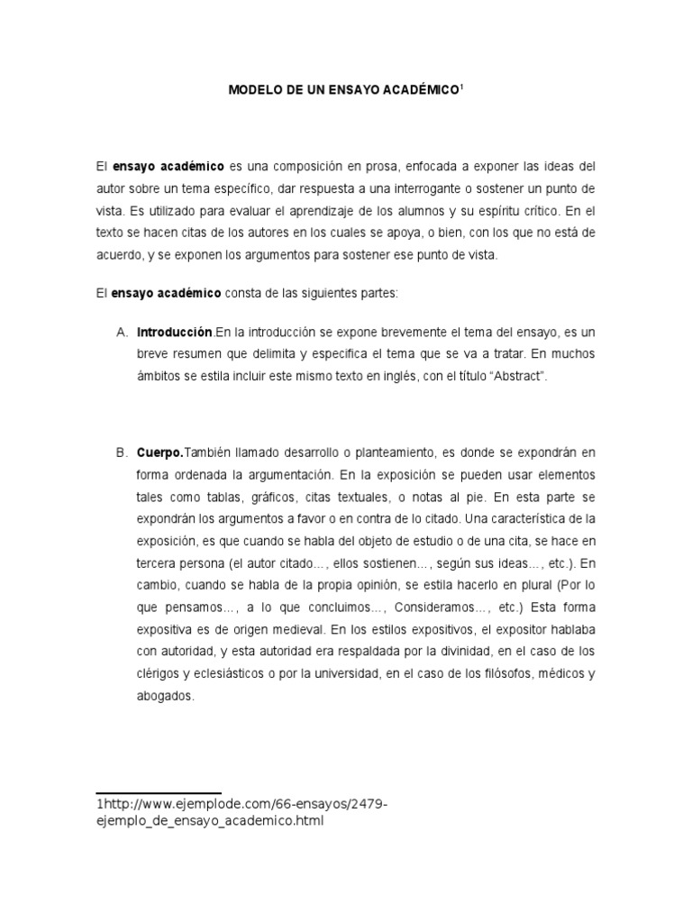 Modelo de Un Ensayo Académico | PDF | Ensayos | Science