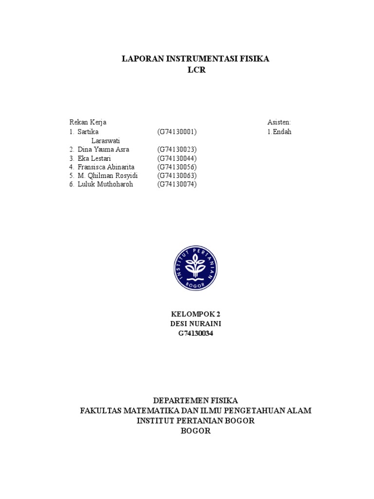 Laporan Instrumentasi Fisika | PDF | Sains & Matematika