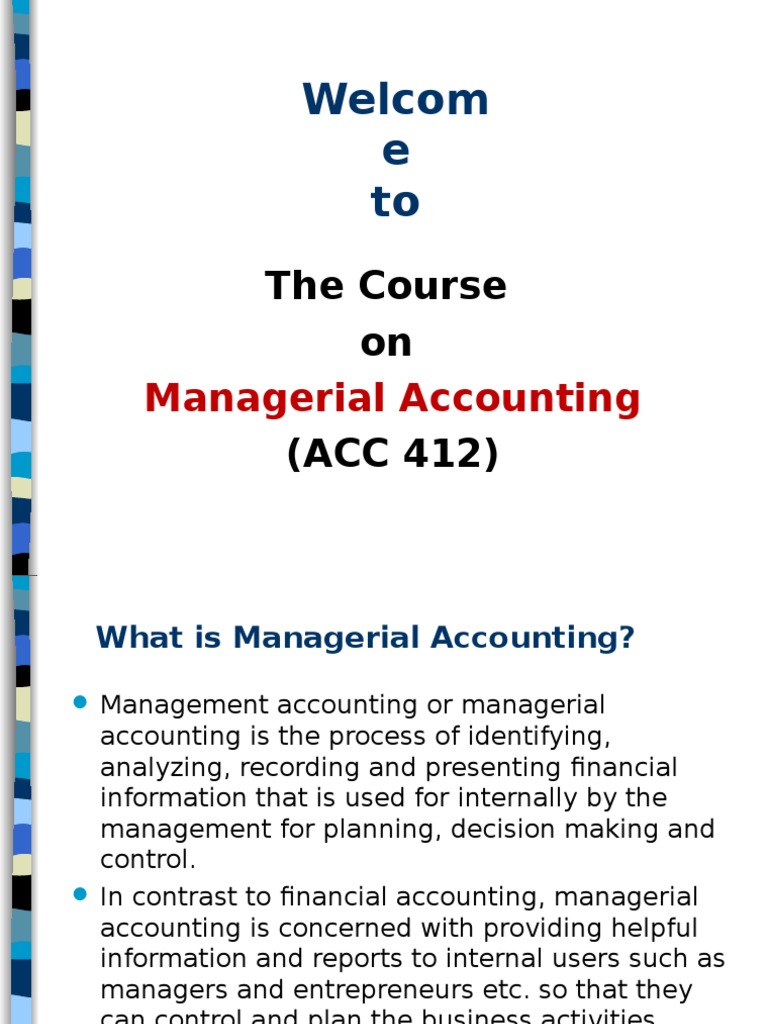 Managerial Accounting Course Overview | PDF | Management Accounting ...