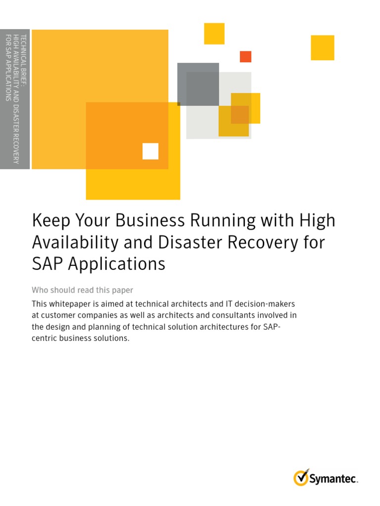 High Availability Disaster Recovery For Sap Applications | PDF | Computer Cluster | Databases