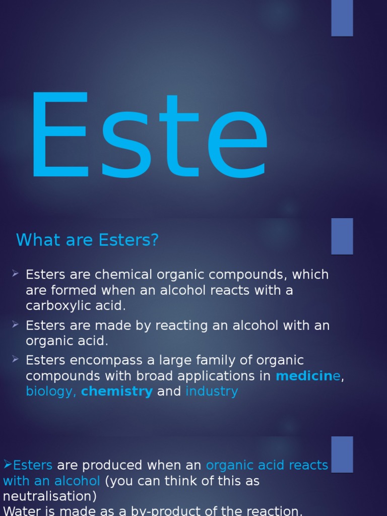 ESTERS | PDF | Ester | Alcohol