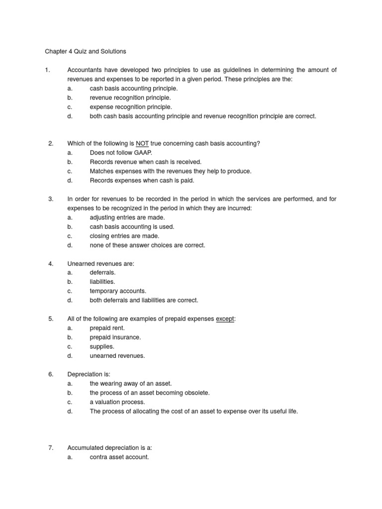Chapter 4 Quiz And Solutions Pdf Business