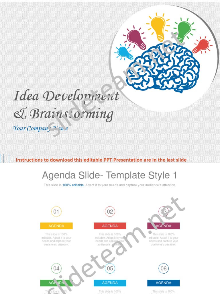 Idea Development and Brainstorming Process PowerPoint Presentation ...