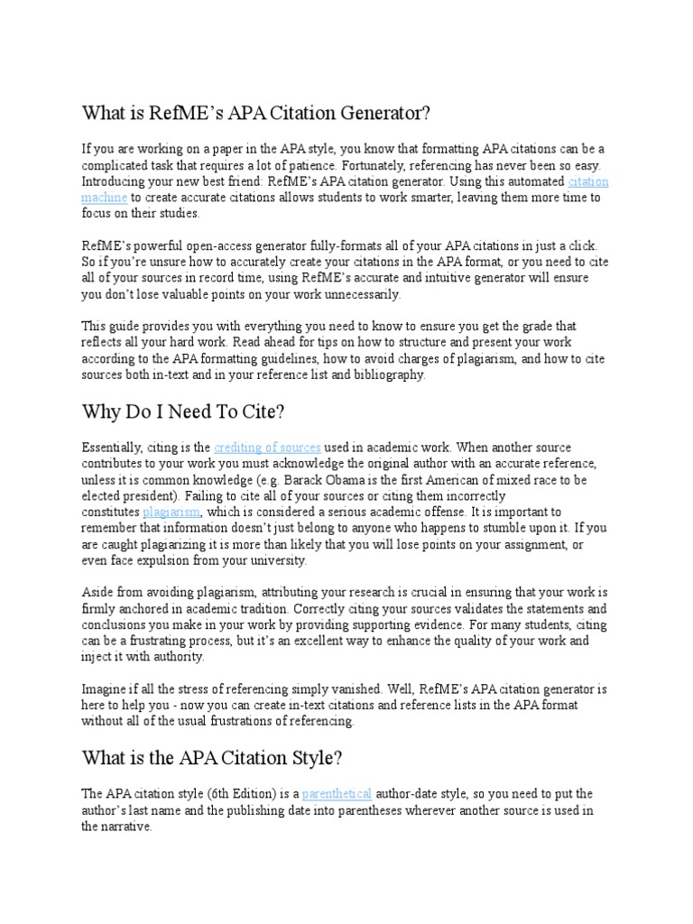 Apa Style | PDF | Citation | American Psychological Association