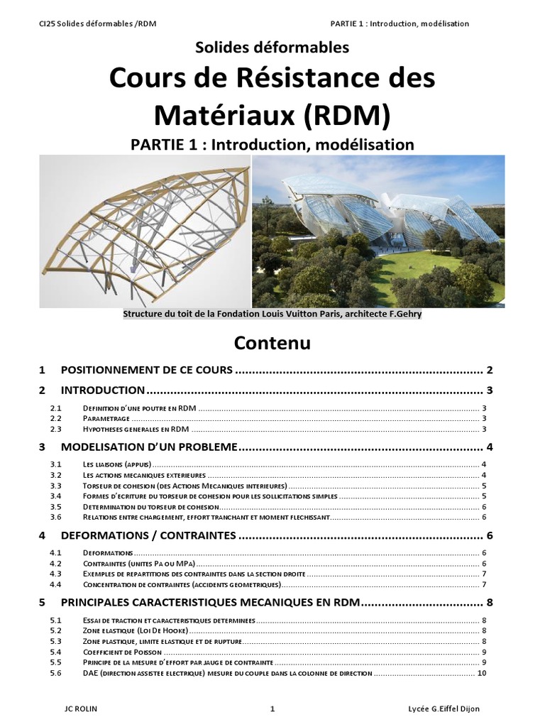 Cours de Résistance des Matériaux (RDM) (1).pdf | Résistance des matériaux | Élasticité (Physique)
