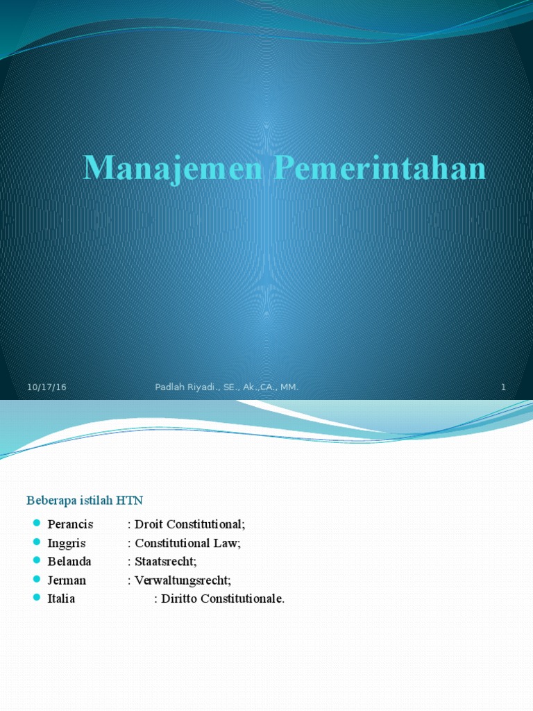 Manajemen Pemerintahan 