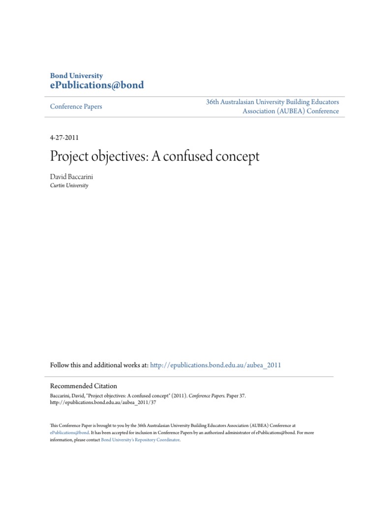 Project Objectives - A Confused Concept | PDF | Project Management | Goal