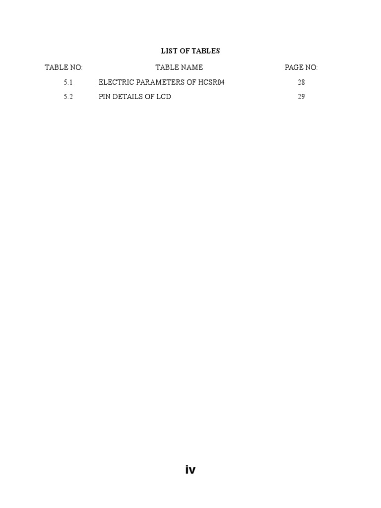 List of Tables | PDF