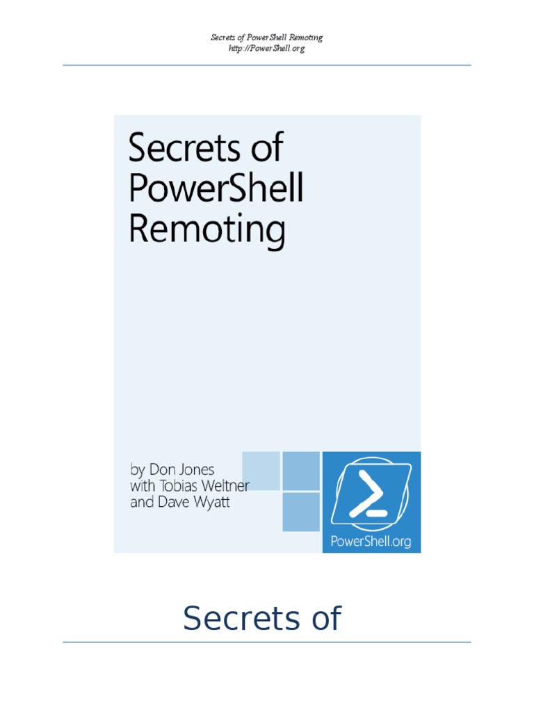 Secrets of PowerShell Remoting | PDF | Public Key Certificate | Command ...