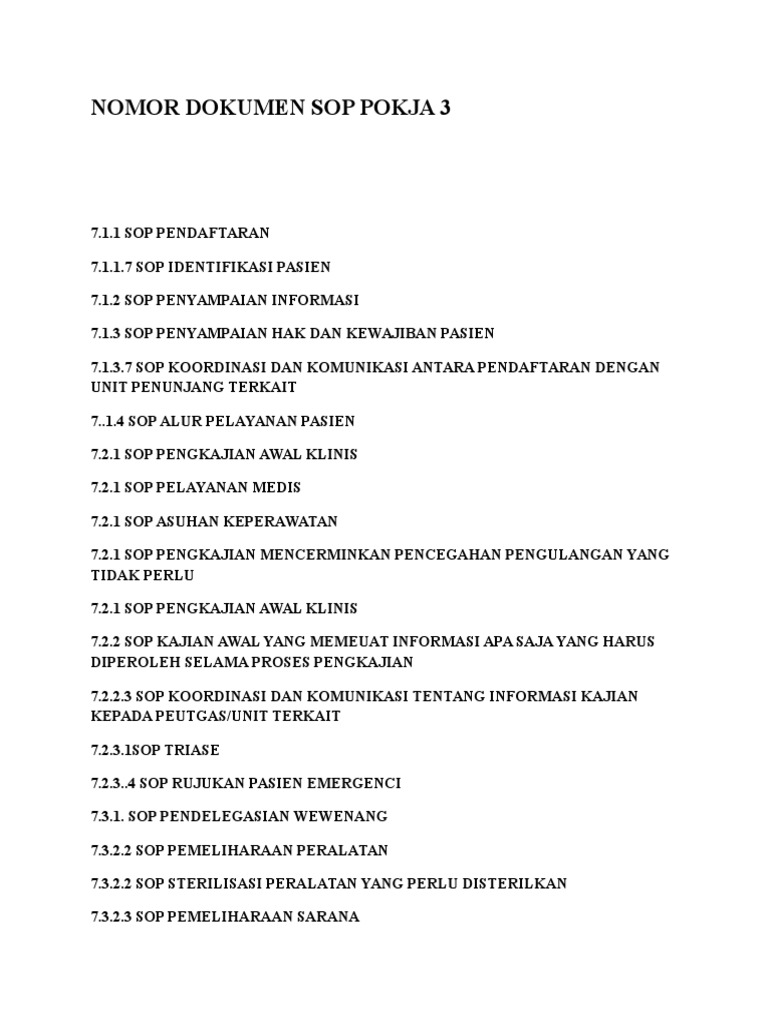 Nomor Dokumen Sop | PDF