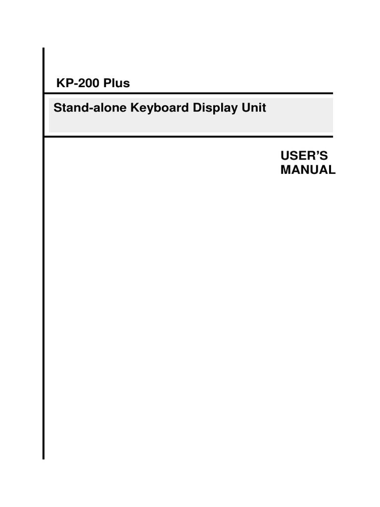 KP-200p User Manual | PDF | Computer Keyboard | Input/Output