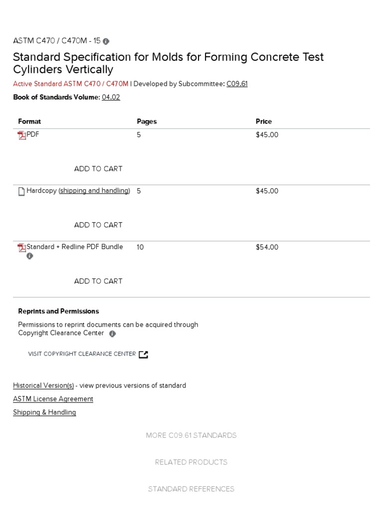 ASTM C470 - C470M - 15 Standard Specification For Molds For Forming ...