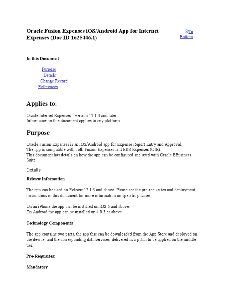 Oracle Fusion Expenses Mobile App Guide | PDF | Mobile App | Ios