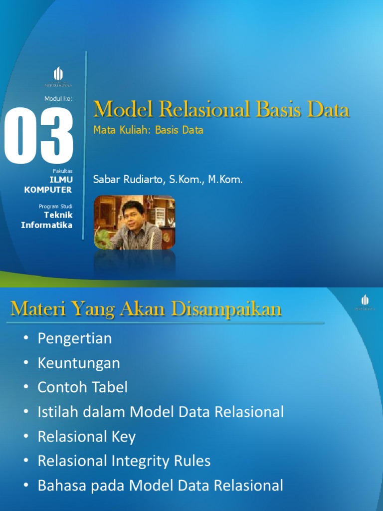 Model Relasional Basis Data: Panduan Lengkap | PDF | Komputer | Teknologi & Rekayasa