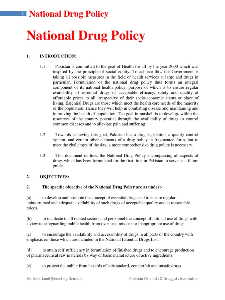 National Drug Policy | PDF | Pharmacist | Pharmacy