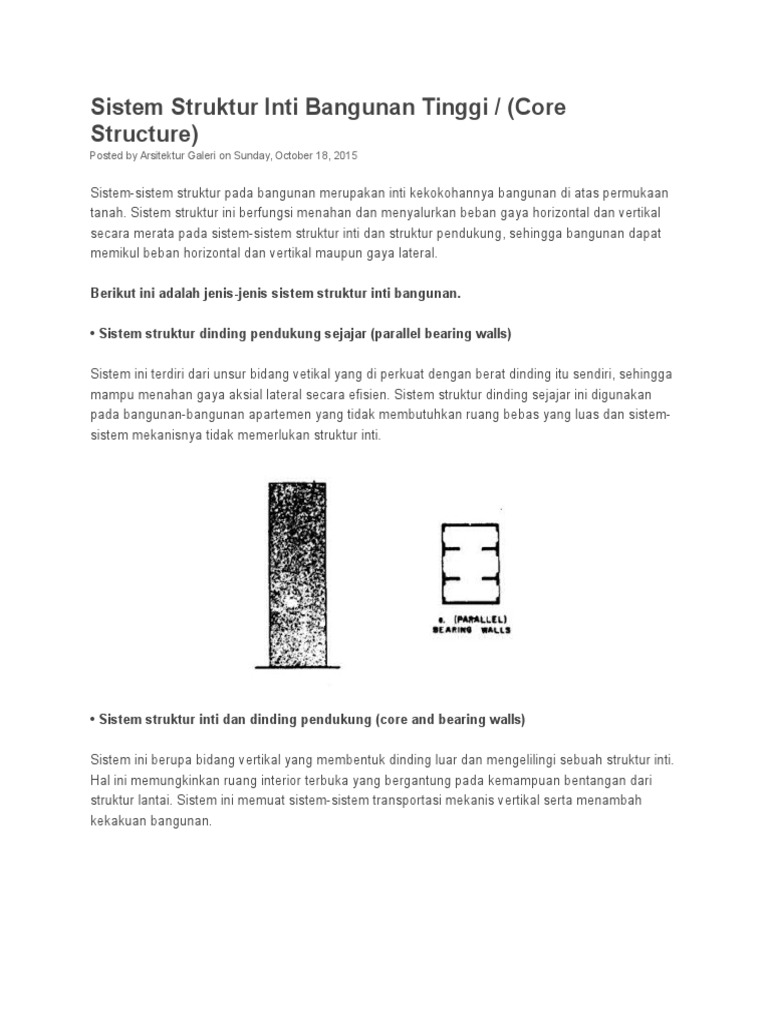 Sistem Struktur Inti Bangunan Tinggi | PDF