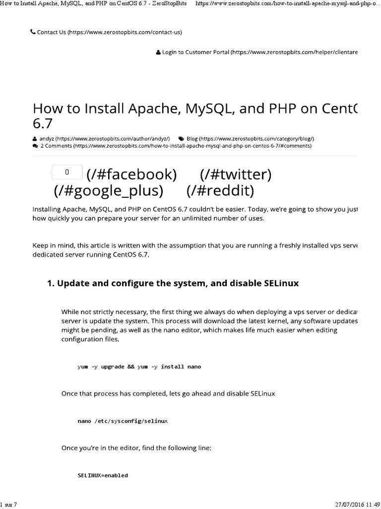 How To Install Apache Mysql And Php On Centos 6 Pdf Apache Server Php 6564