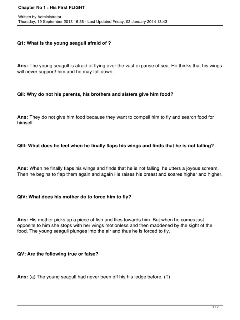 Chapter No 1 His First Flight | Part Of Speech | Flight