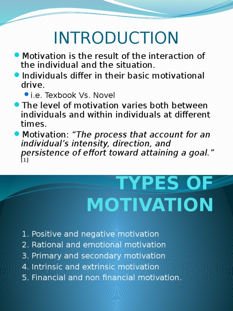 Individual's Intensity, Direction, and Persistence of Effort Toward ...