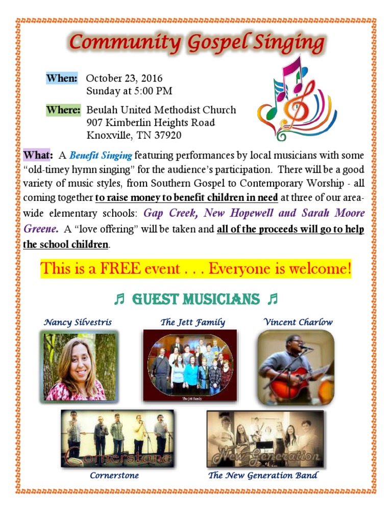 Community Gospel Singing Benefit Event | PDF