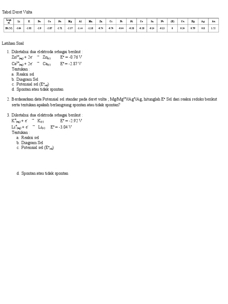 Tabel Deret Volta | PDF