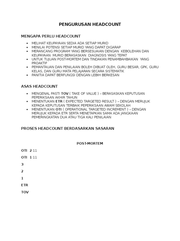 Pengurusan Headcount | PDF