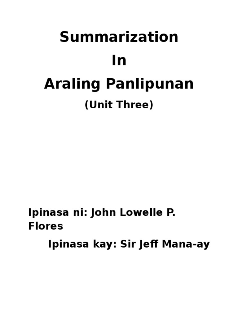 Summarization of Unit III | PDF