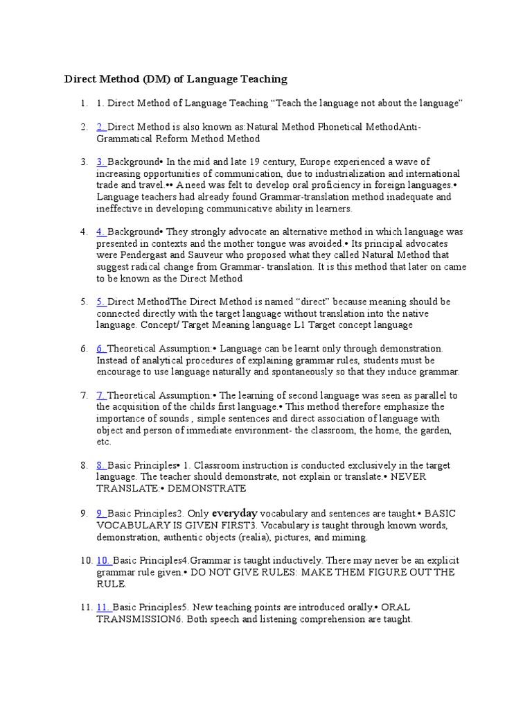 Direct Method | PDF | Language Education | Second Language
