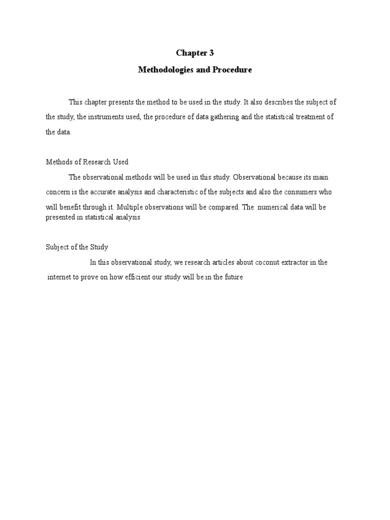 Methodologies and Procedure | PDF | Methodology | Statistics