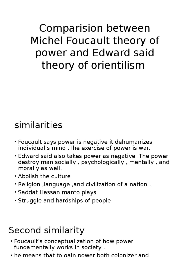Comparision Between Michel Foucault Theory of Power and | Download Free ...