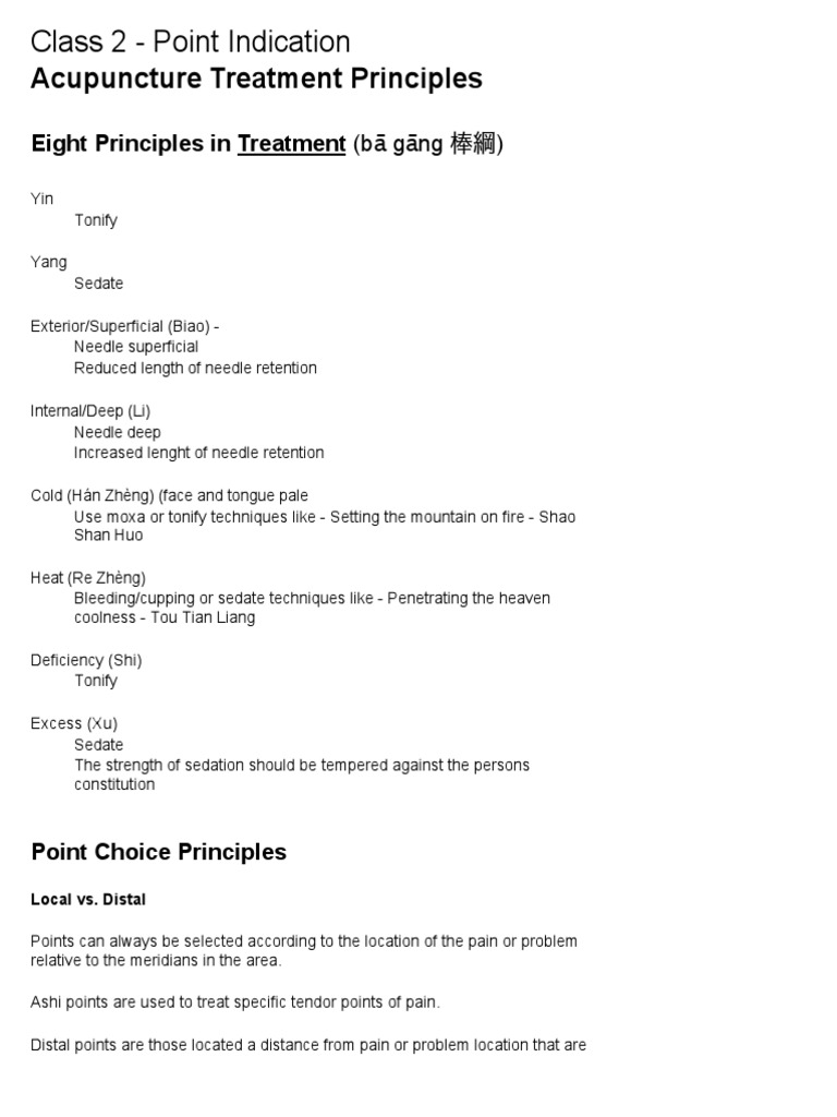 Acupuncture Treatment Principles Explained | PDF | Acupuncture ...