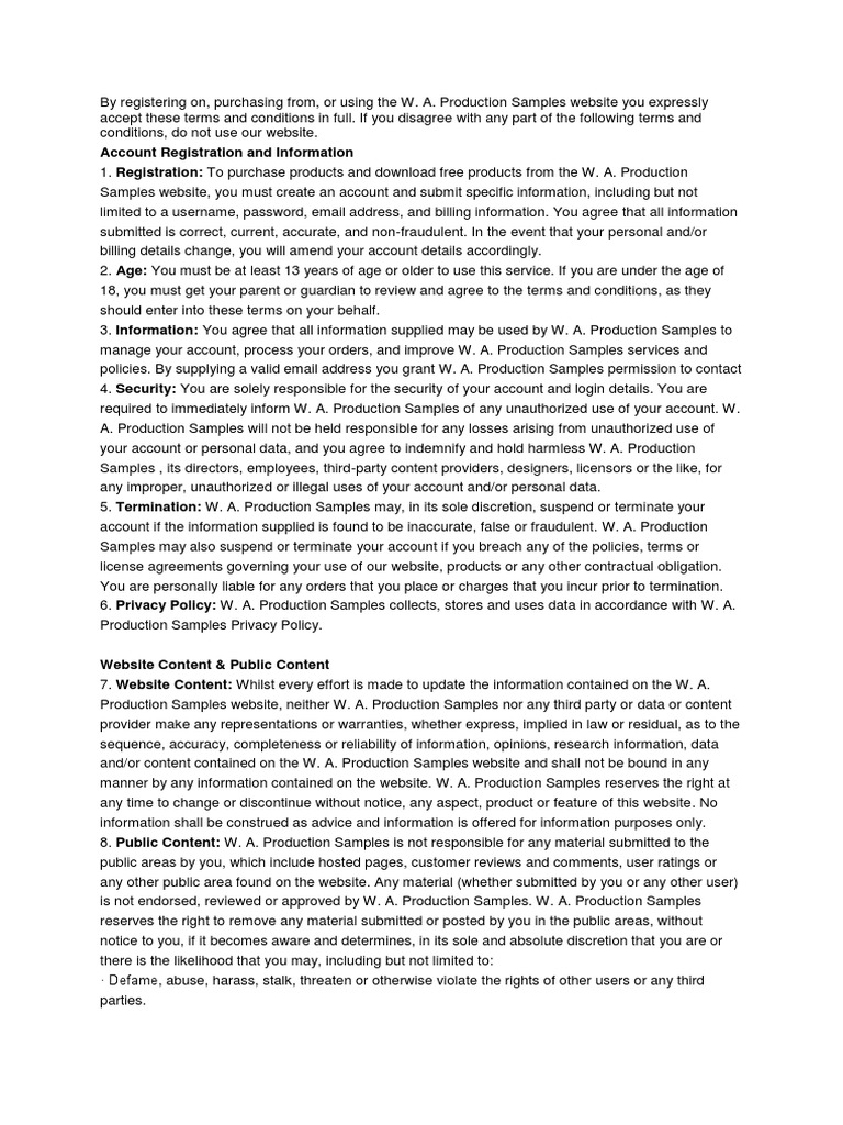 WA Terms and Conditions | PDF | Contractual Term | License