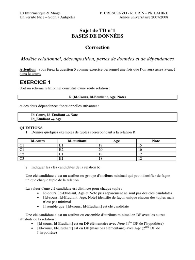 Correction TD1 PDF | PDF