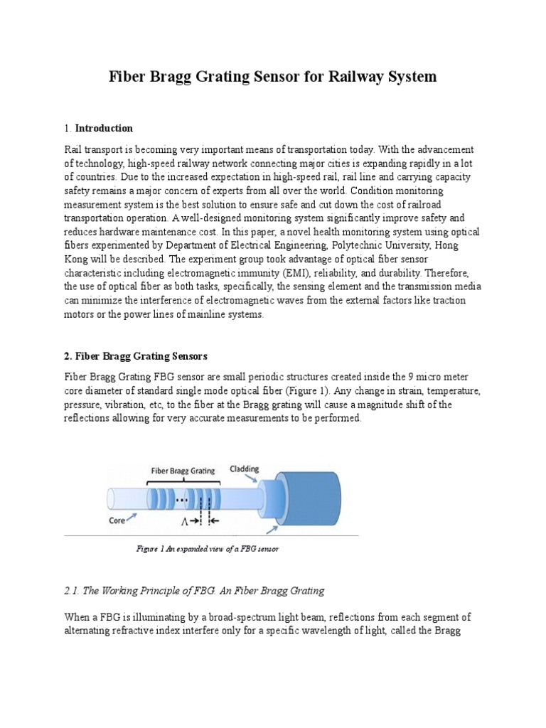 FBG Sensors for Railway Monitoring | PDF | Optical Fiber ...