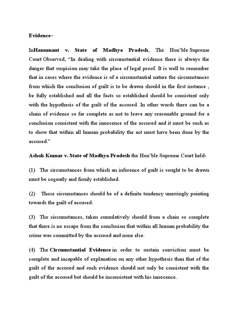 Circumstantial Evidence or Indirect Evidence | Circumstantial Evidence ...