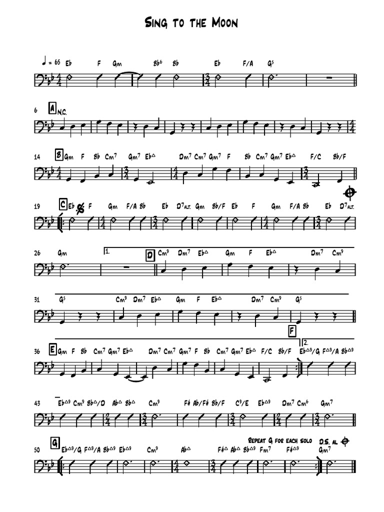 Sing to the Moon Chords and Bass