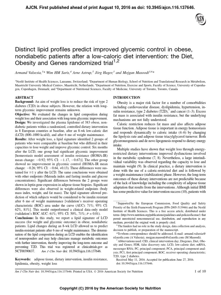 Am J Clin Nutr 2016 Valsesia Ajcn.116.137646 | PDF
