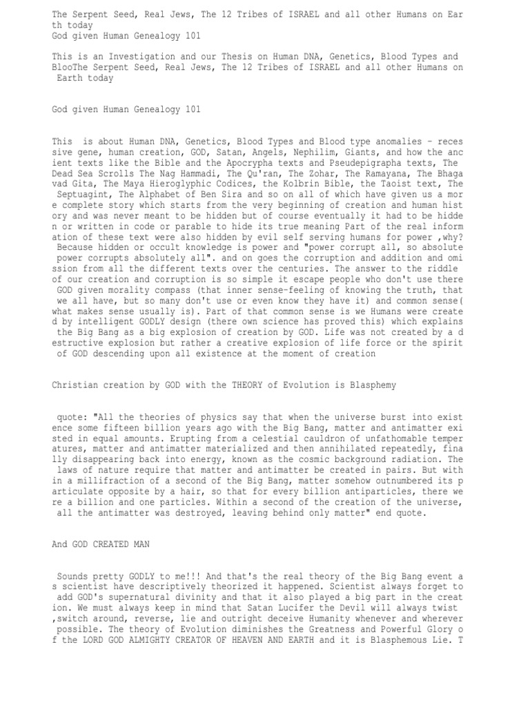 12 Tribes of Israel | PDF | Adam And Eve | Cain And Abel