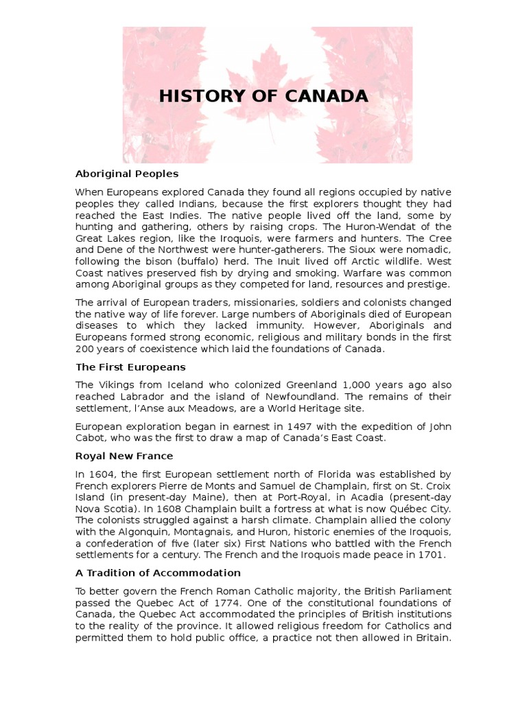 History of Canada | PDF | Canada | Quebec