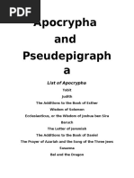 List of Apocryphal Books | PDF | Ancient Literature | Religious Texts
