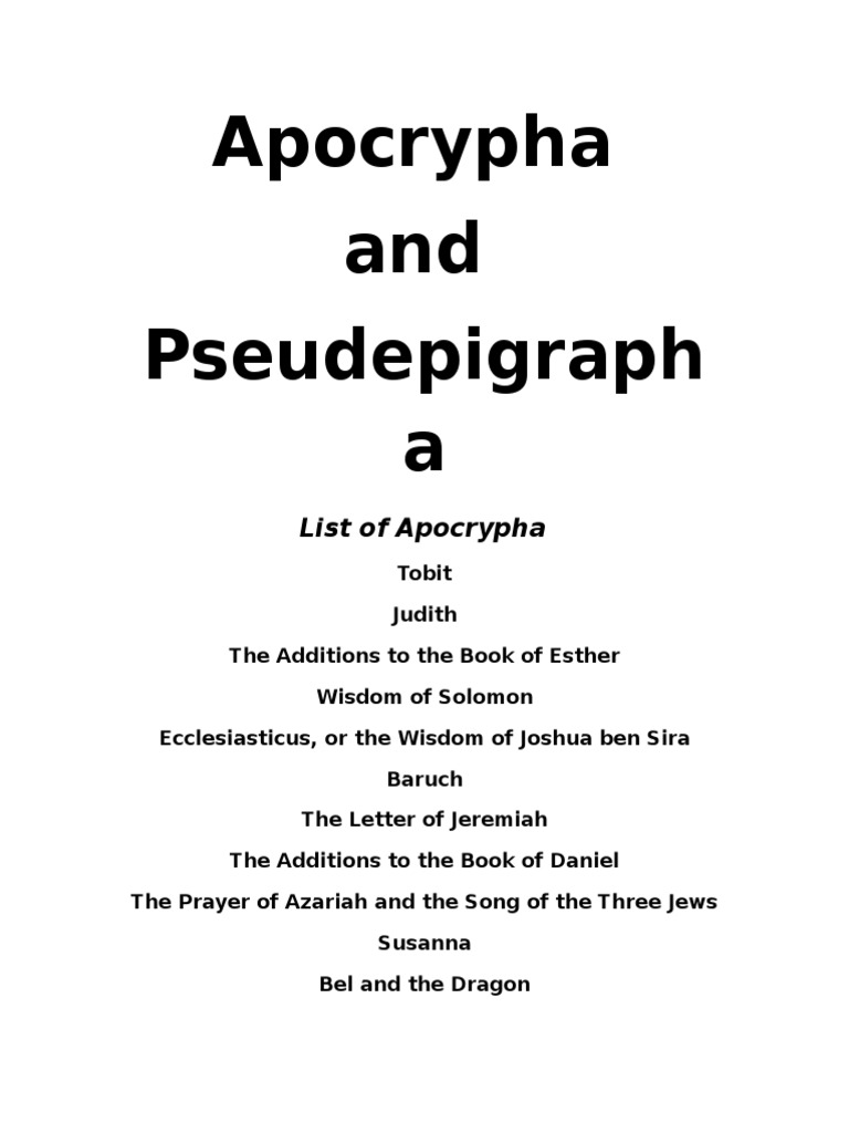 Apocrypha and Pseudepigrapha | PDF | Book Of Enoch | Bible
