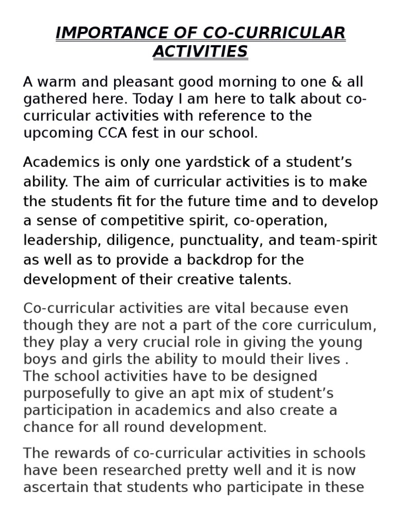 Importance of Cca | PDF