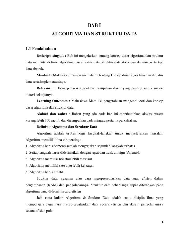 Diktat Kuliah Algoritma Dan Struktur Data 2 PDF | PDF