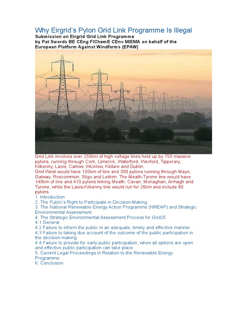Why Eirgrid's Pylon Grid Link Programme Is Illegal | PDF | Public ...